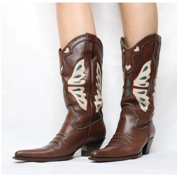 Nine West | Shoes | Vintage Butterfly Cowboy Boots Nine West | Poshmark